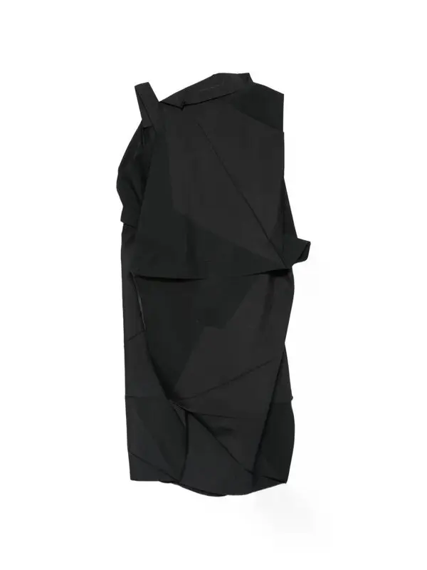 Issey Miyake Geometric Pleated Midi Dress - Black