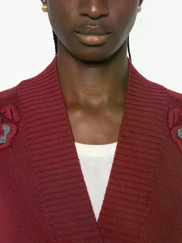 ERMANNO FIRENZE Embroidered V-neck Cardigan