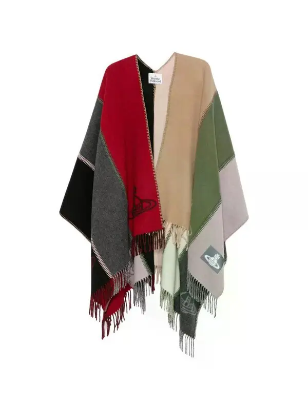 VIVIENNE WESTWOOD Orb-print Blanket Poncho - Neutrals
