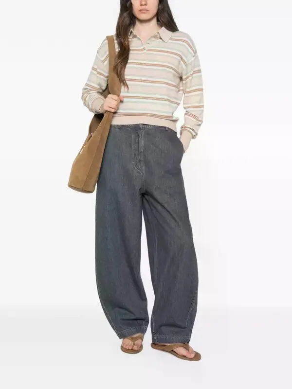 CORDERA Elasticated Waistband Wide-leg Jeans