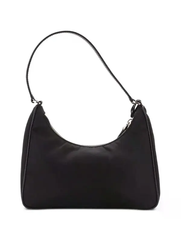 Prada Re-edition 2005 Tessuto With Saffiano Leather Mini Hobo Bag - Black