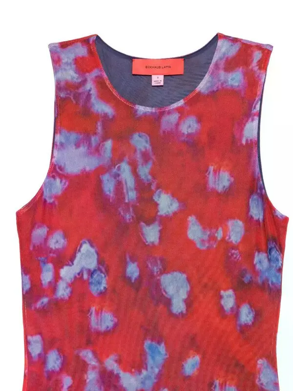 Eckhaus Latta Duet Abstract-print Sleeveless Maxi Dress