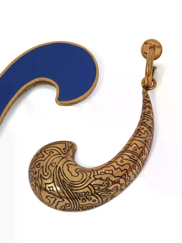 Etro Enameled Paisley Drop Earrings