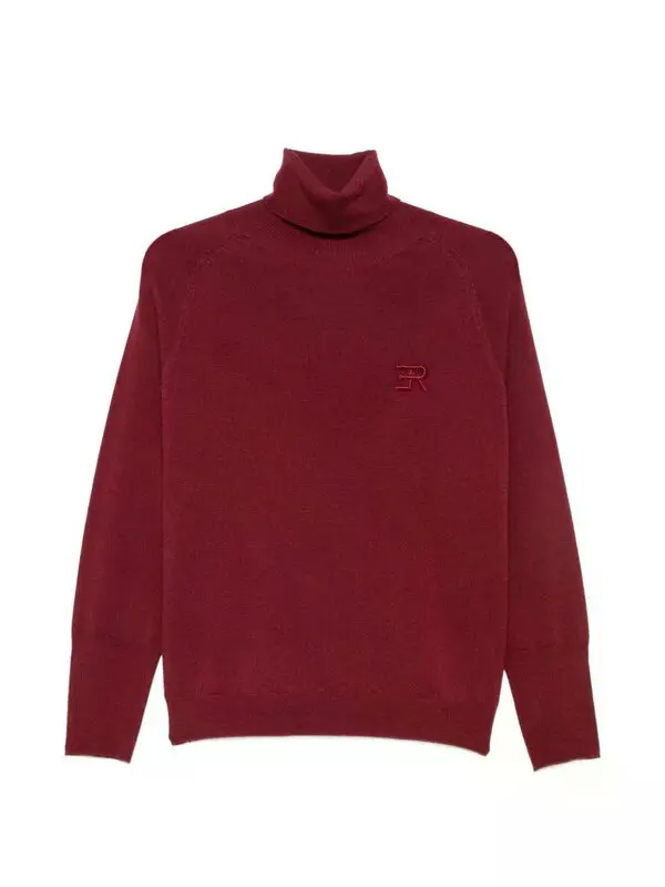 ERMANNO FIRENZE Er" Logo Embroidered High Neck Sweater - Red