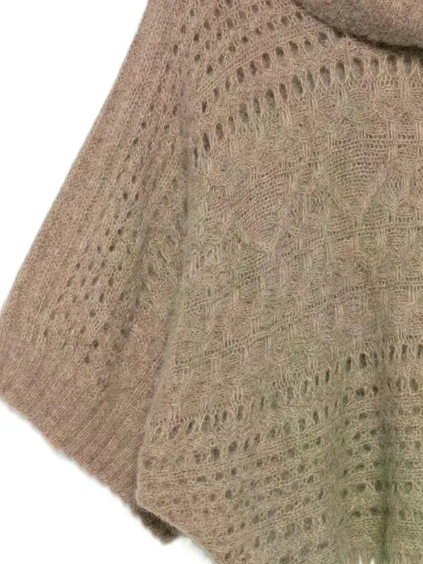 D.exterior Open-knit Fringe Trim Sweater