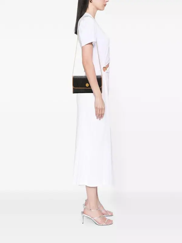 Dior Honeycomb Coated Canvas Chain Flap Crossbody Bag - Black