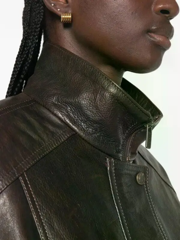 SALVATORE SANTORO Zip-cuff Leather Jacket