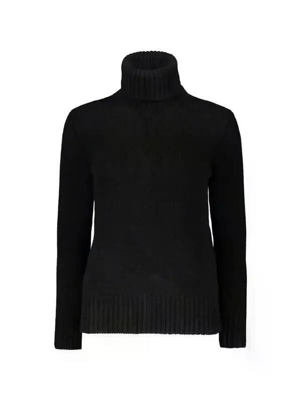 MOORER Ribbed Knit Roll-neck Sweater - Black