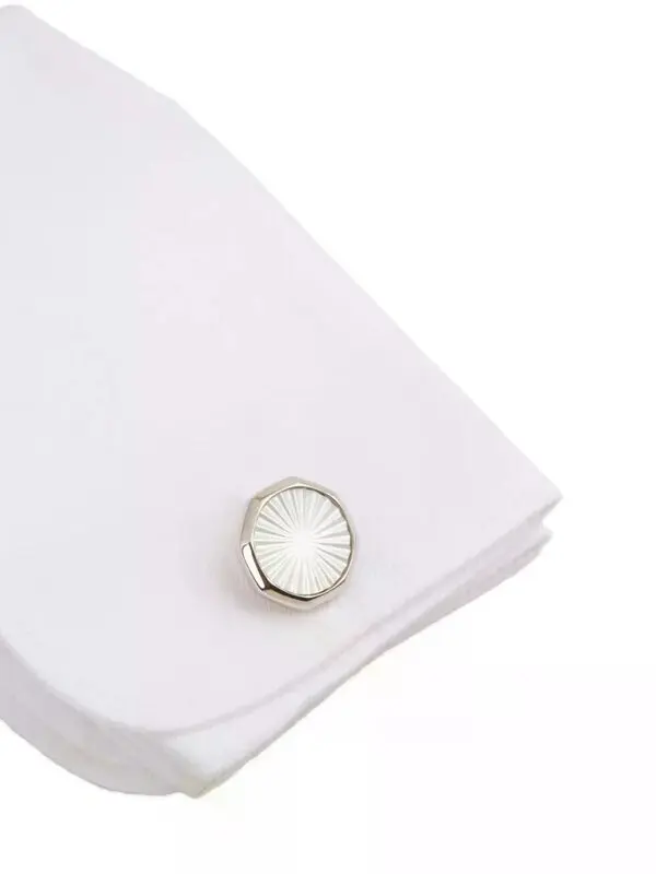 Tateossian Sunburst Semiprecious Sunray-engraved Decagonal Cufflinks