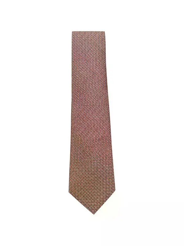 TOMBOLINI Geometric-print Pointed-tip Tie - Orange