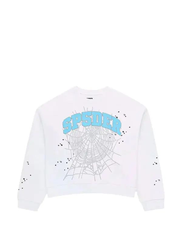 SP5DER Varsity Web Sweater - White