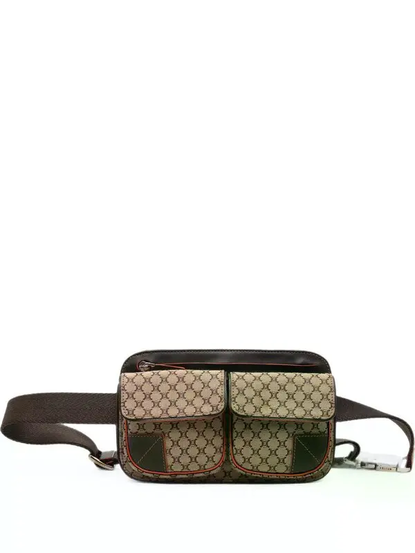 Celine Macadam Canvas Double Pocket Belt Bag - Neutrals