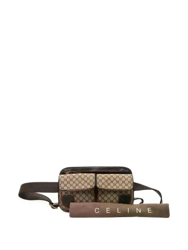Celine Macadam Canvas Double Pocket Belt Bag