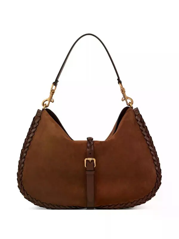 Etro Maxi Suede Pony Bag With Threading - Brown