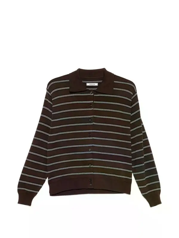 CORDERA Button-fastening Striped Cardigan