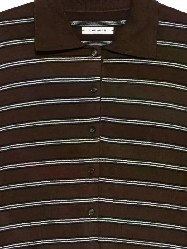 CORDERA Button-fastening Striped Cardigan