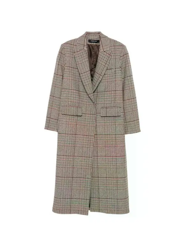 Federica Tosi Prince Of Wales Check Double-breasted Coat - Neutrals