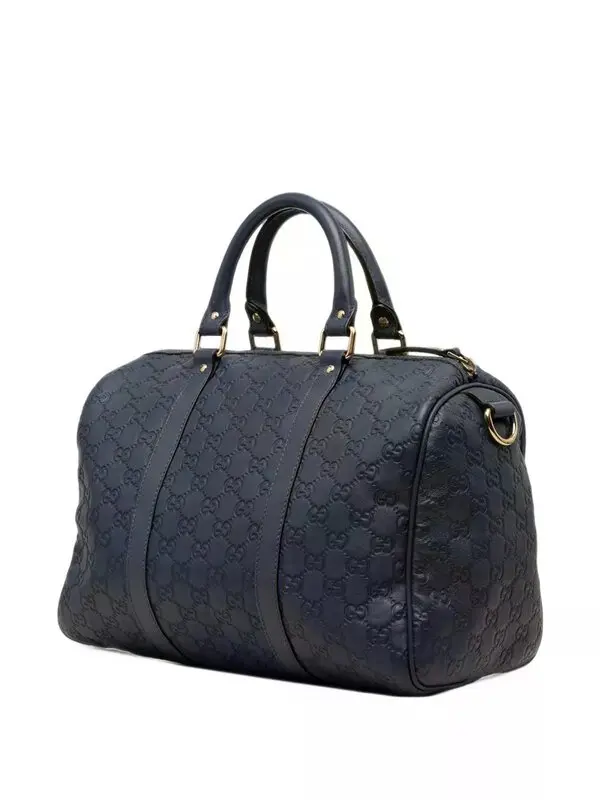 Gucci Embossed Leather Boston Bag
