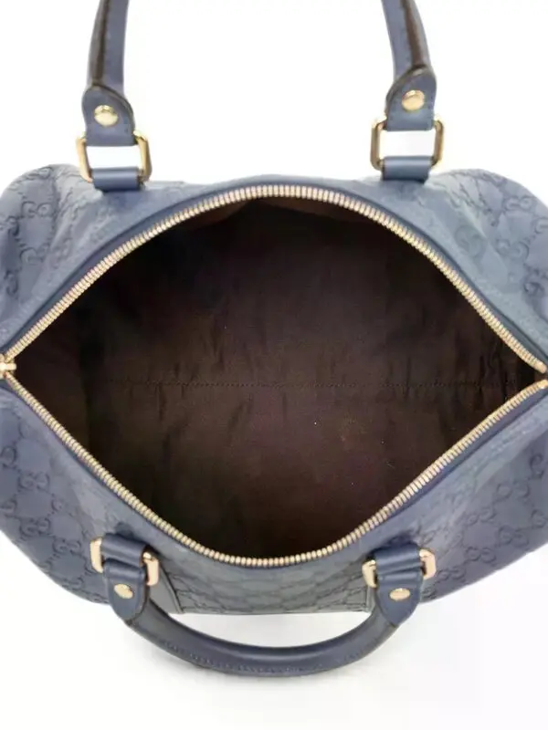 Gucci Embossed Leather Boston Bag