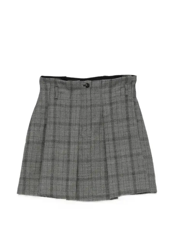 TELA Check-pattern Pleated Mini Skirt