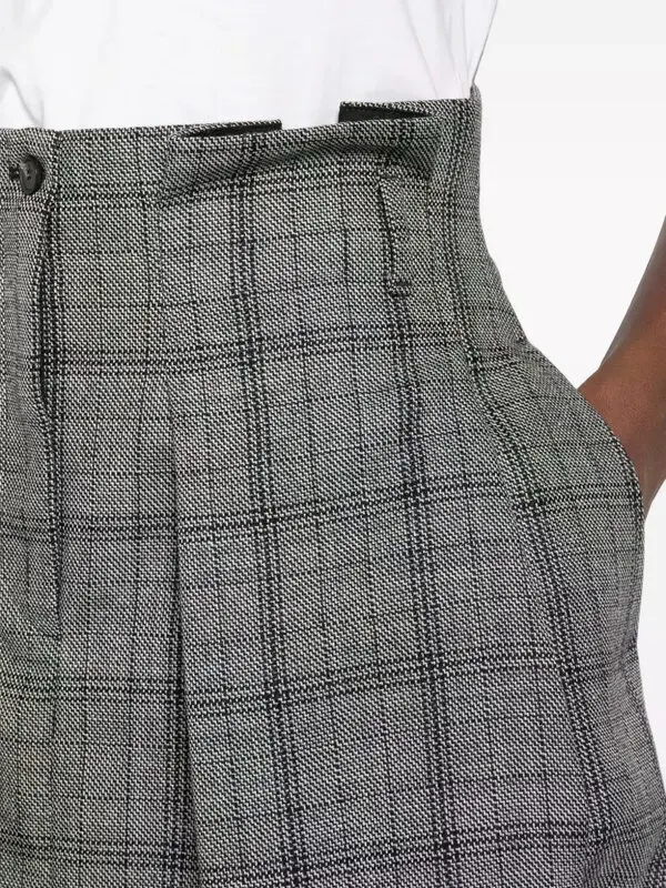 TELA Check-pattern Pleated Mini Skirt