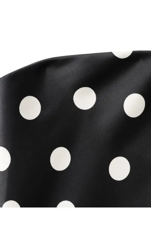 Mango Polka Dot Strapless Midi Dress With Scarf Detail