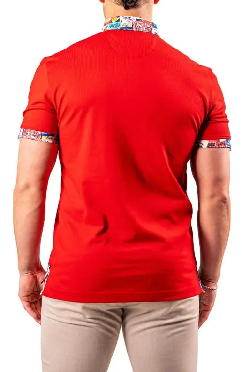 MACEOO Collarsolidscarlet Button-down Polo
