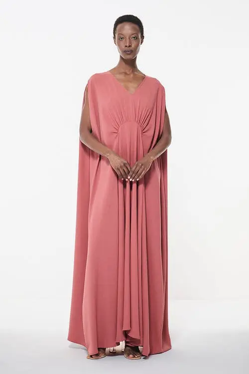 LEEM Gathered Marked Waist Dress