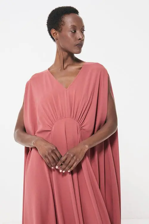 LEEM Gathered Marked Waist Dress