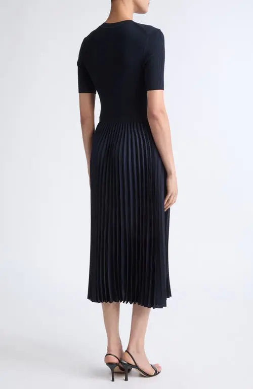 BOSS Fadridi Mixed Media Midi Dress - Dk Bu
