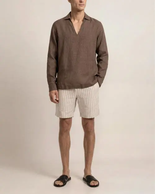 Orlebar Brown Ridley Lino Relaxed Linen Overhead Shirt