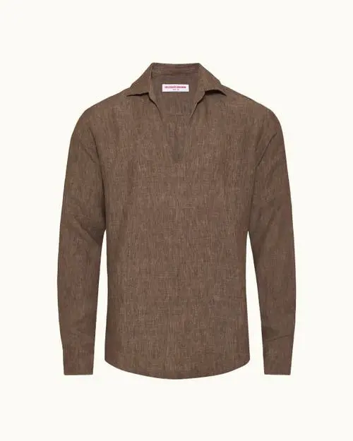 Orlebar Brown Ridley Lino Relaxed Linen Overhead Shirt