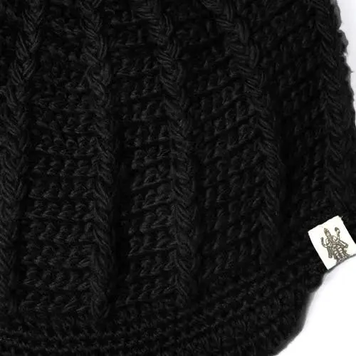 NIRVANNA DESIGNS Martha Crochet Cap - Black