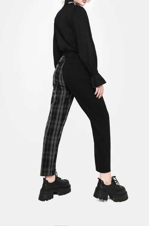 DISTURBIA Checkmate High Waist Tapered Trousers