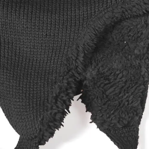 NIRVANNA DESIGNS Merino Wool Earflap Hat With Chin Ties - Charcoal