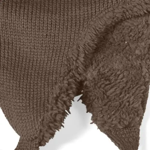 NIRVANNA DESIGNS Merino Wool Earflap Hat With Chin Ties - Cocoa