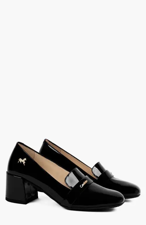 CAVALINHO Enchante Block Heel Patent Leather Loafers - Black