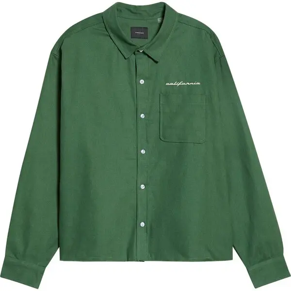 PACSUN Sportster Cotton Canvas Button-up Shirt