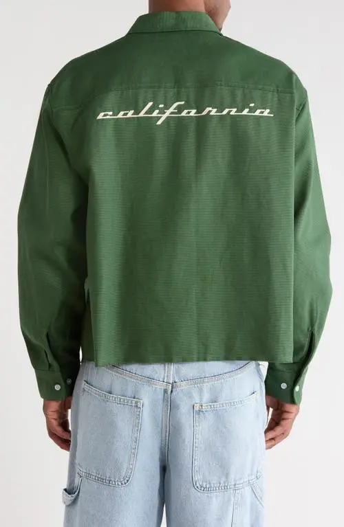PACSUN Sportster Cotton Canvas Button-up Shirt