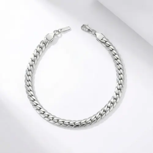 BLISS DIAMOND 8mm Link Chain Anklet Plated, 10 - Silver