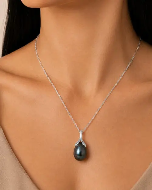 The Pearl Source Tahitian South Sea Pearl Pendant Necklace - Sterling Silver