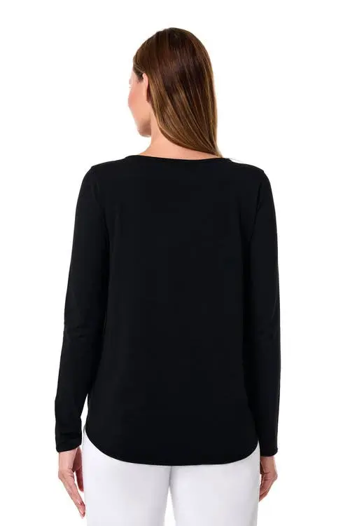 Coolibar Heyday Side Split Long Sleeve Shirt With Upf 50+ Sun Protection - Black