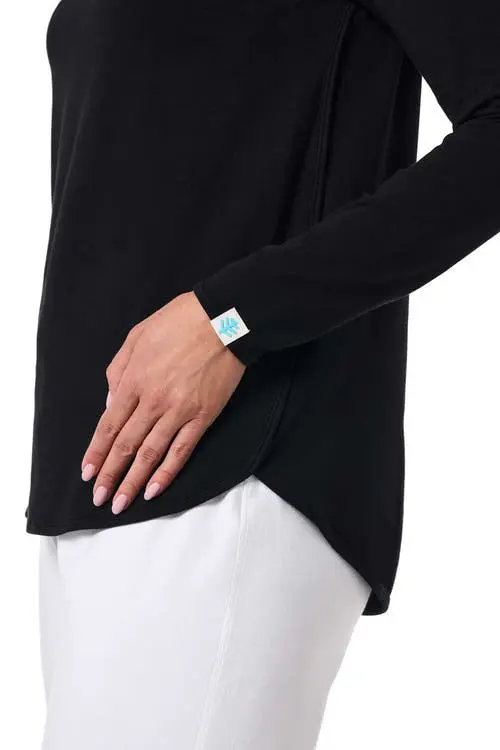 Coolibar Heyday Side Split Long Sleeve Shirt With Upf 50+ Sun Protection - Black