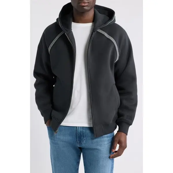UGG Tasman Zip Hoodie With Uggbraid Detailing - Tar