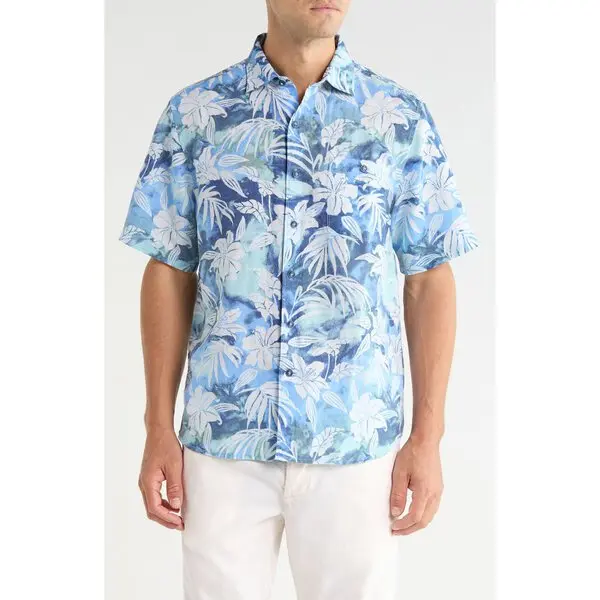 Tommy Bahama Sand Sunset Ombre Floral Shirt - Spring Sky