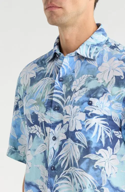 Tommy Bahama Sand Sunset Ombre Floral Shirt - Spring Sky