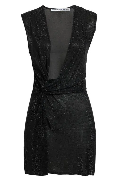 Alexander Wang Knotted Deep V Minidress