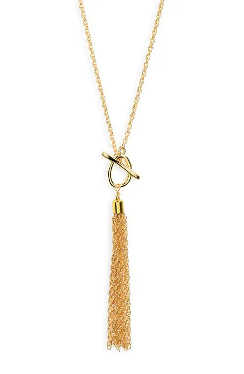 PANACEA Tasseled Pendant Necklace - Gold