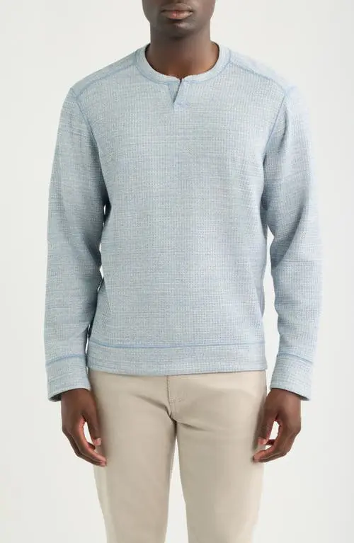 Tommy Bahama Fairmonte Abaco Reversible Notch Neck Sweatshirt - Dockside Blue Heather