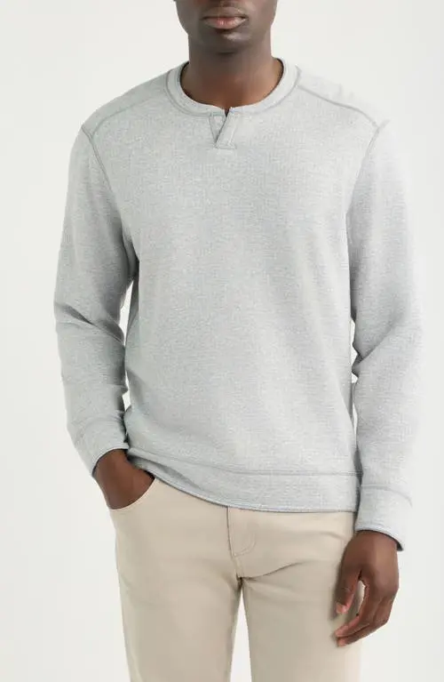 Tommy Bahama Reversible Textured Sweatshirt - Dockside Blue Heather